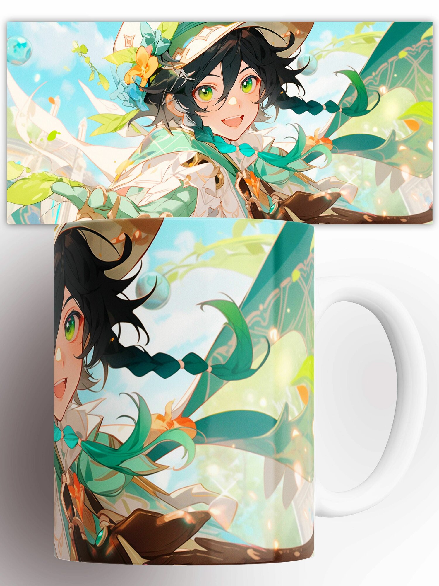 Кружка с принтом Геншин Импакт Венти 330мл