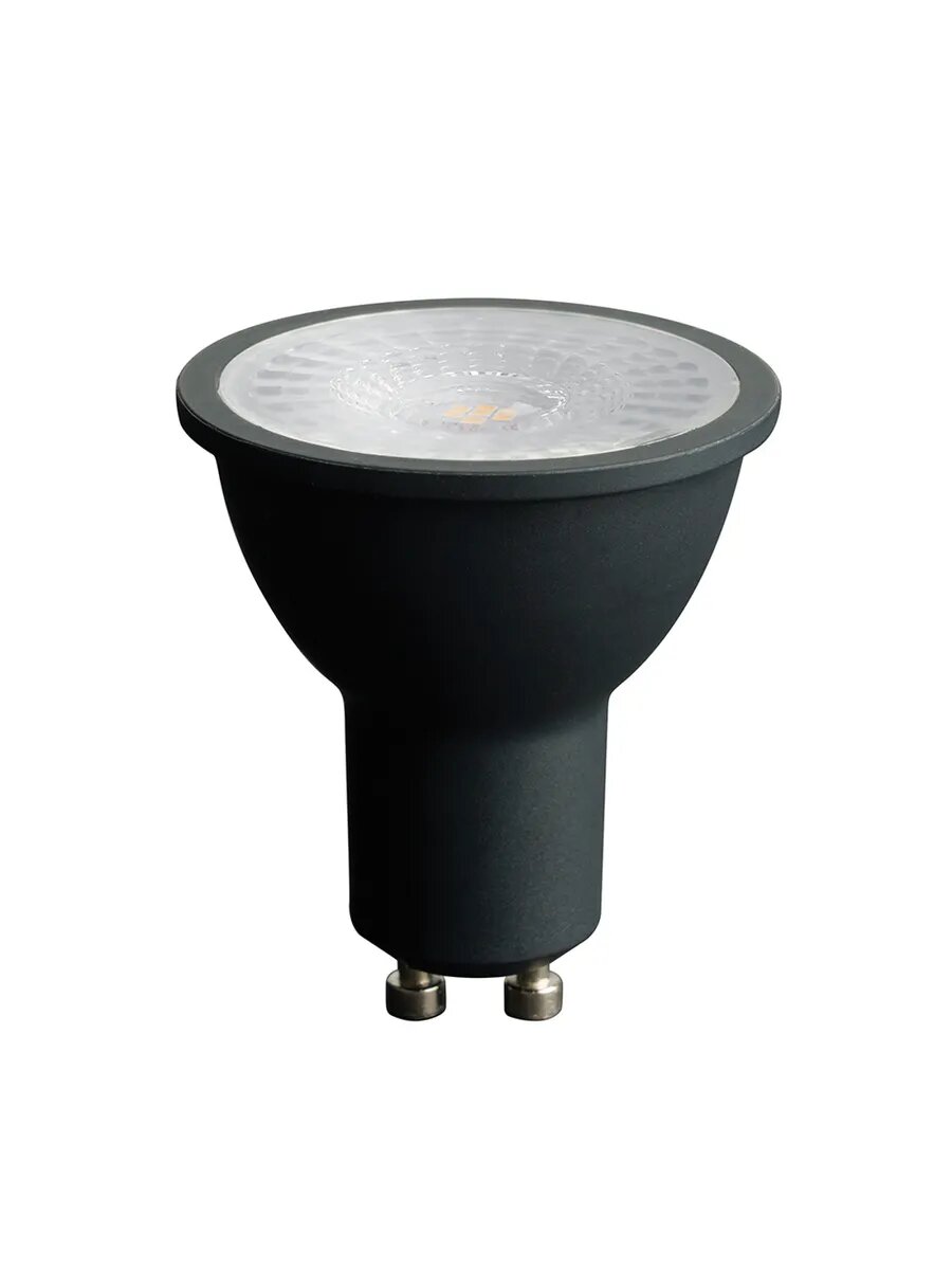 Светодиодная лампа 7 Вт GU10 дневной свет линза 110° черная