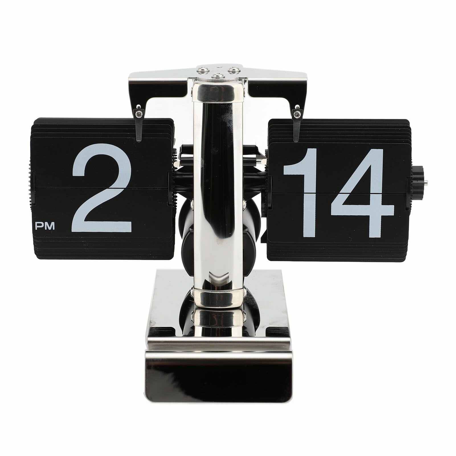 Ретро настольные часы с откидным механизмом и подставкой для телефона, многофункциональные, металлическая версия, размер 21 x 14.8 x 14 см