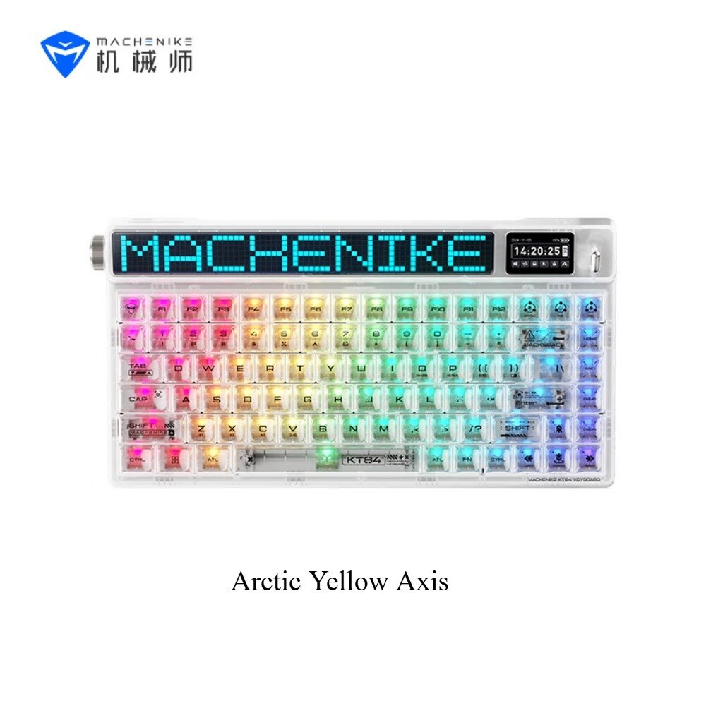 Machenike KT84 Трехрежимная Механическая Клавиатура Со Светодиодной Подсветкой С Возможностью Горячей Замены