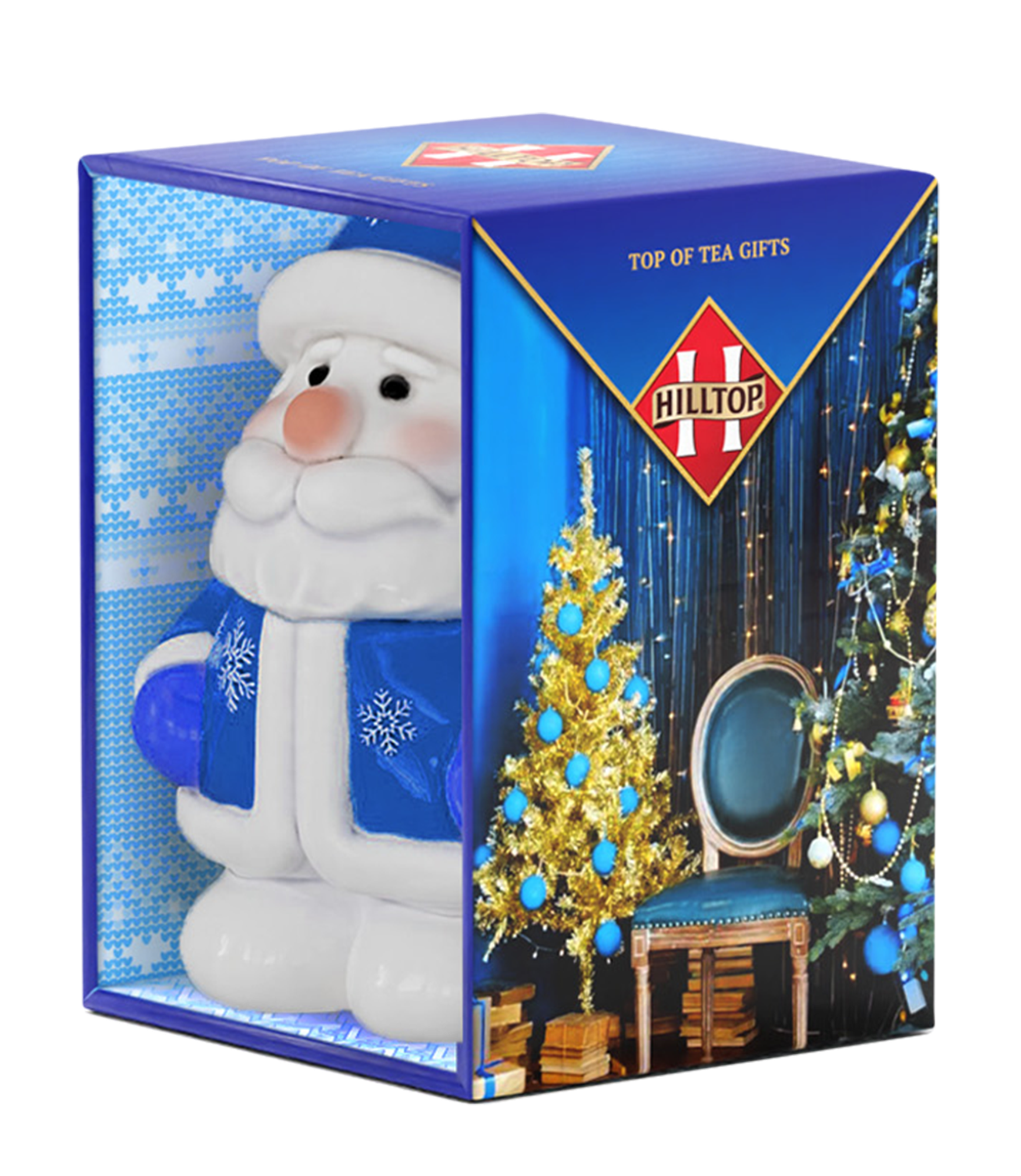 Hilltop Подарок Цейлона керам. чайница Синий дед мороз , 50гр