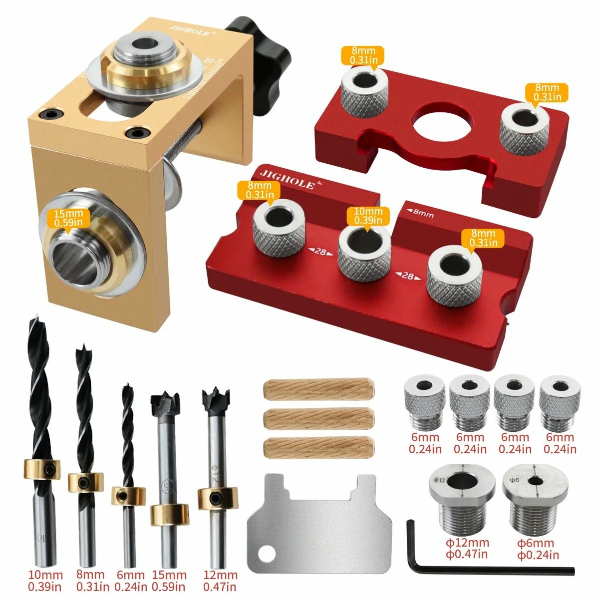 Кондуктор для присадки отверстий под эксцентриковые стяжки и шканты для мебели из ЛДСП