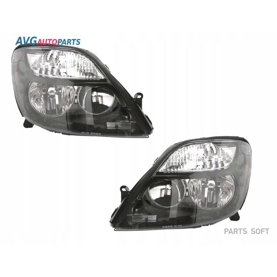 Фара электрорегулировка черный отражатель 99-03 левая TYC от официального дистрибьютора, AVG, артикул 60380145T