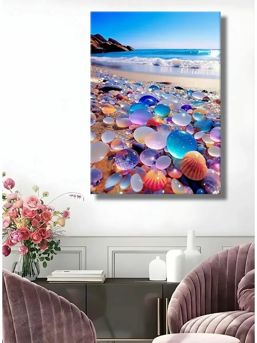 Картина "Сияние на берегу", для интерьера 30х40см 1шт.