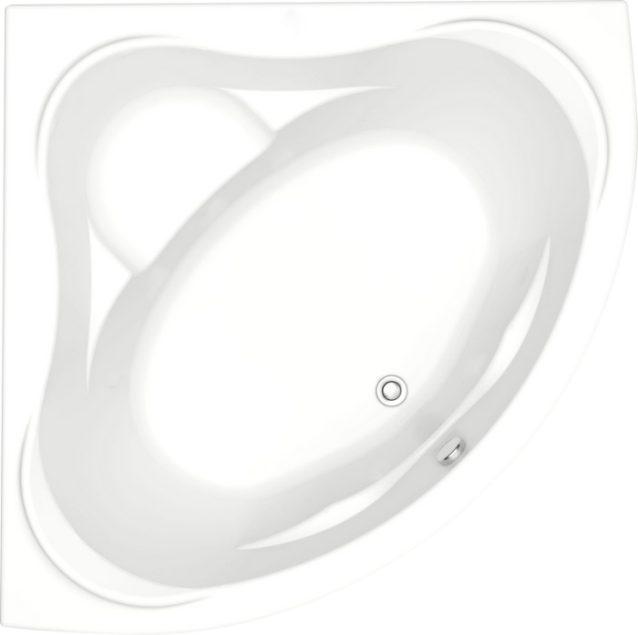 Акриловая ванна Bas Мега 160x160 см, угловая, пристенная, белая, четверть круга, с каркасом, для двоих, с сиденьем