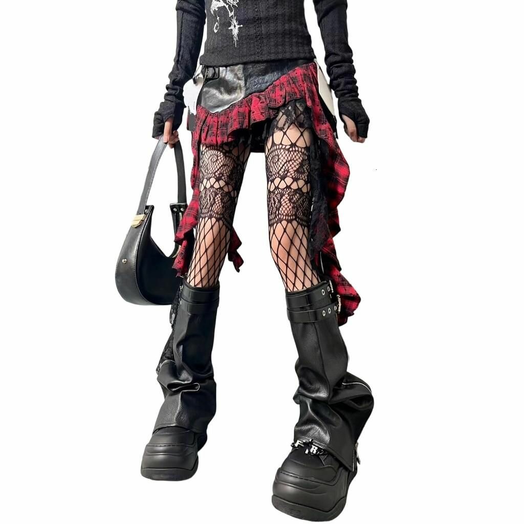 Весенне-летние нишевые ретро-полые жаккардовые кружевные сетчатые серые чулки в стиле ретро темно-черного цвета