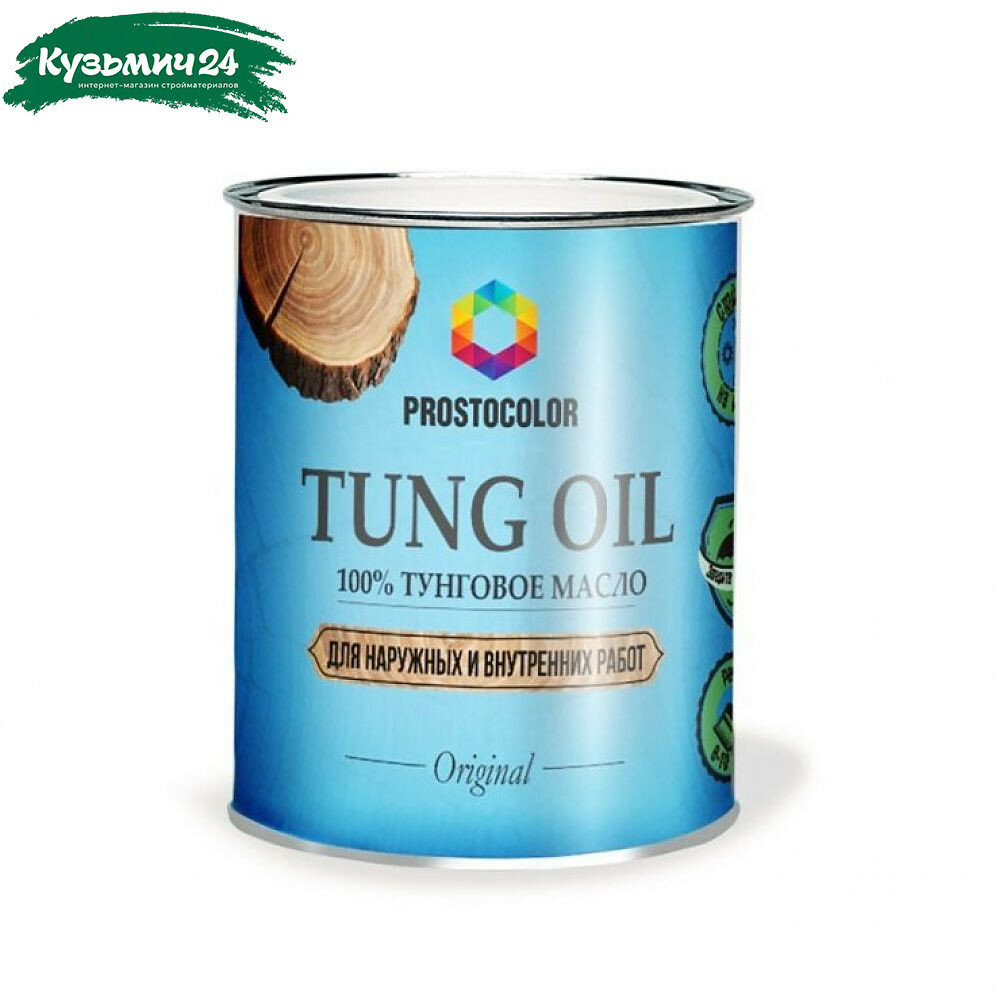 Масло тунговое Prostocolor Tung Oil для дерева, финишное, Бесцветный, 0,75 л, 1 шт.