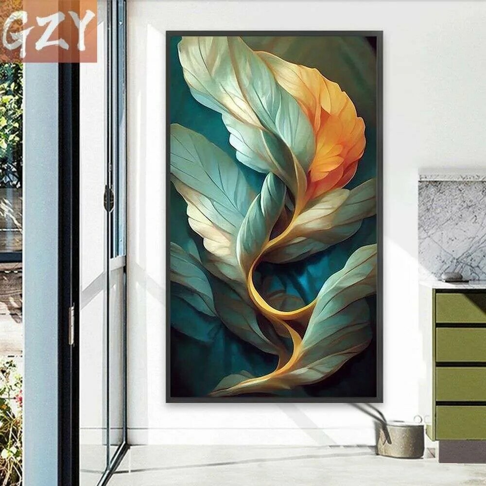 Расположенный для рисования алмазов, встряхивания листьев, творческая декоративная живопись домашней гостиной, 40x70 см