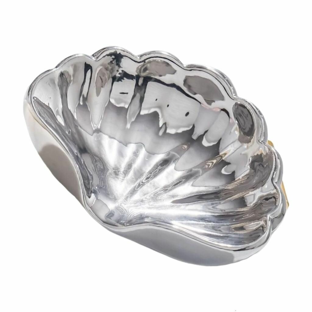Мыльница Light luxury shell drain из серебра с гальваническим покрытием