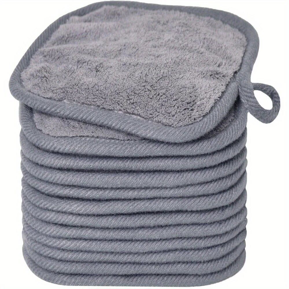 12 Упаковок Подушечек Для Лица Из Микрофибры, Многоразовые Салфетки Для Снятия Макияжа