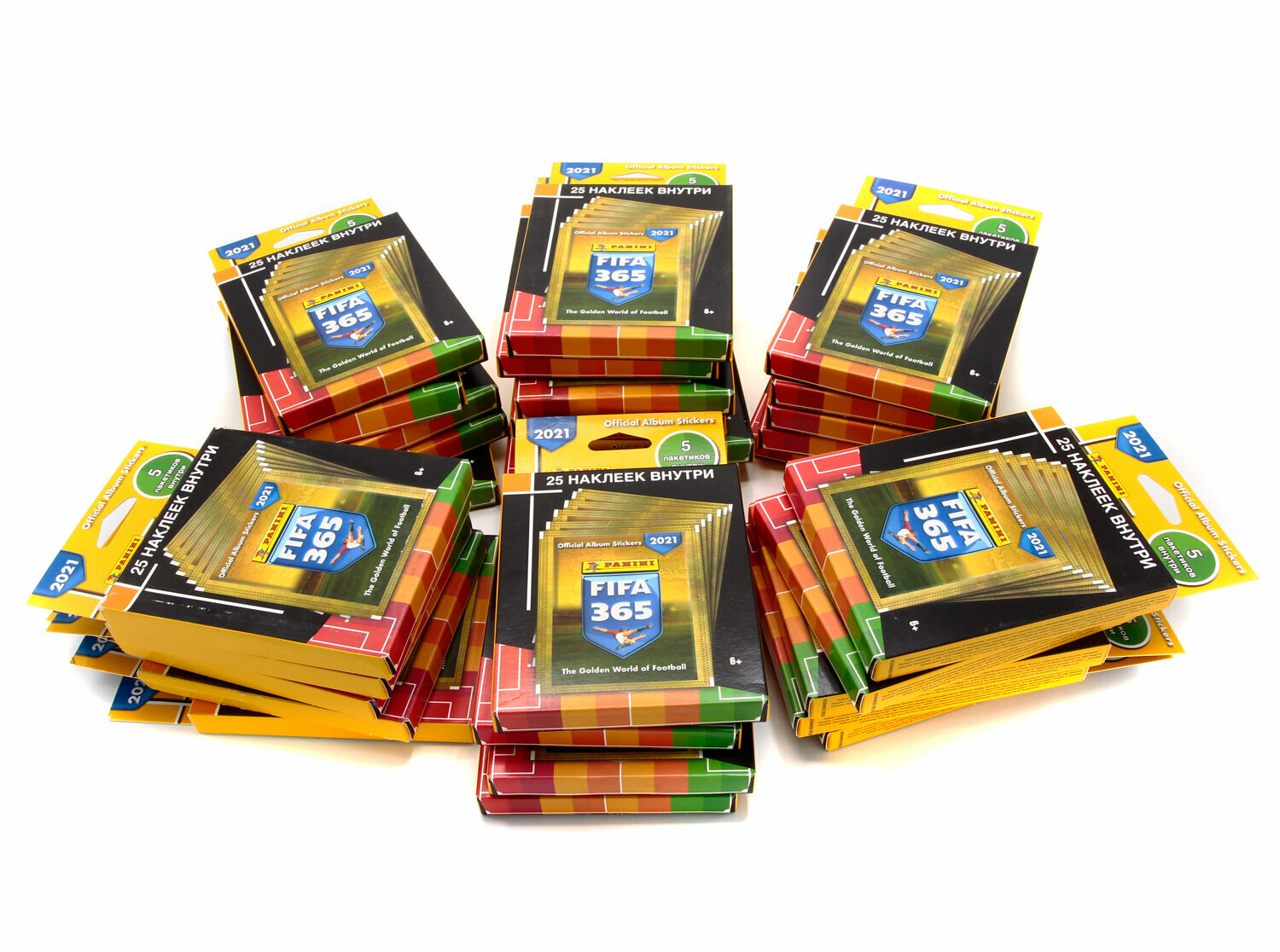 Наклейки для коллекционирования Panini FIFA 365-2021, 100 блистеров - 2500 наклеек