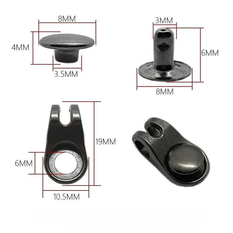 Металлические крючки для обуви 10/20 шт Черный, 20pcs, gun black A