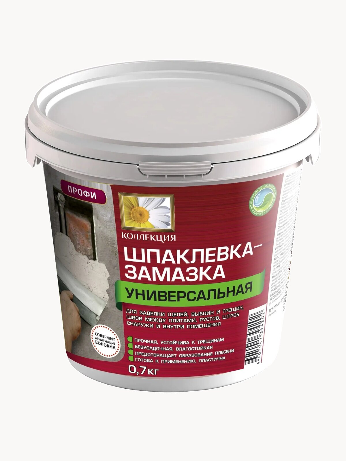 Шпаклевка-замазка, строительная для выбоин и трещин - 0,7 кг.
