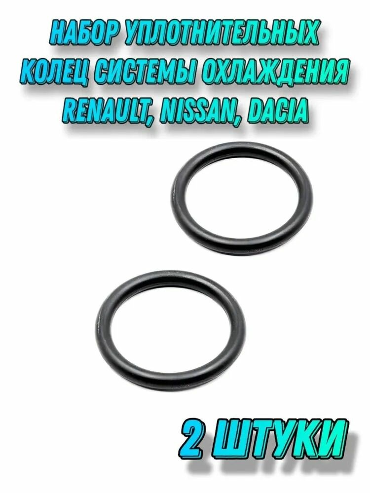 Кольцо уплотнительное (2 шт.) подводящей трубы водяного насоса 28x36-4 (система охлаждения) Renault, Nissan, ВАЗ, дв. K4M 16v, F3R и др, силикон, 7703065311