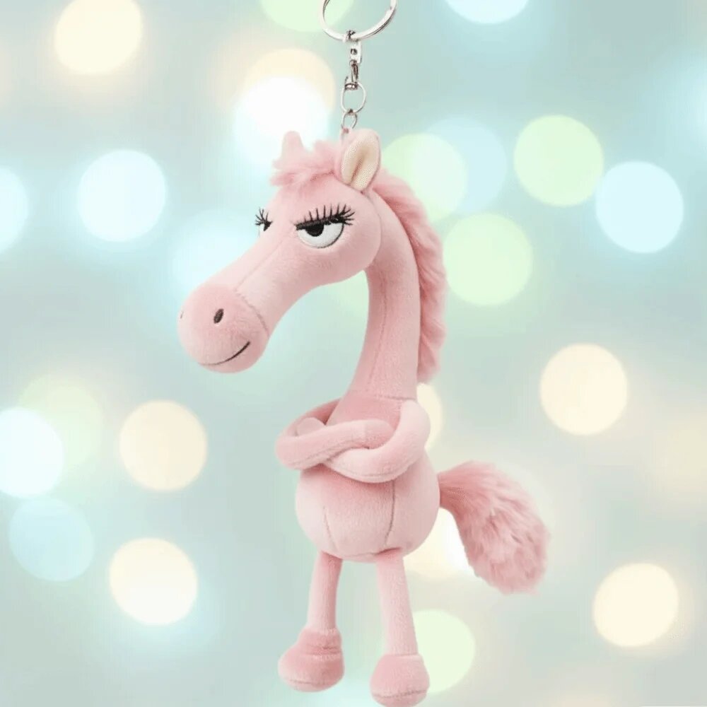 Плюшевый брелок лошадка Розовый, Pink