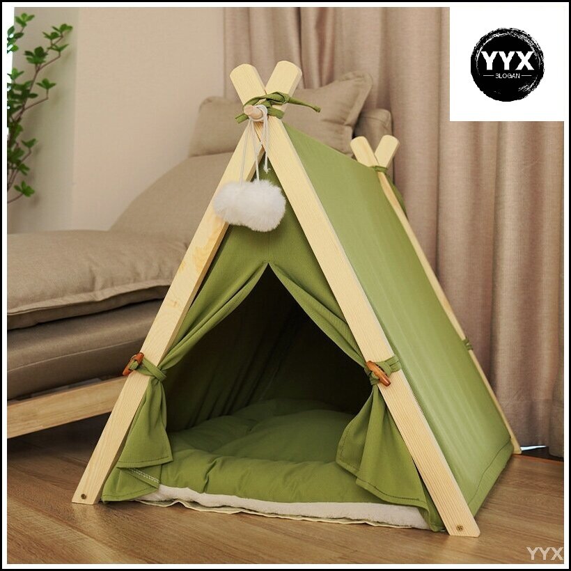 Домик палатка ВигВам для кошек и собак мелких и средних пород зеленый