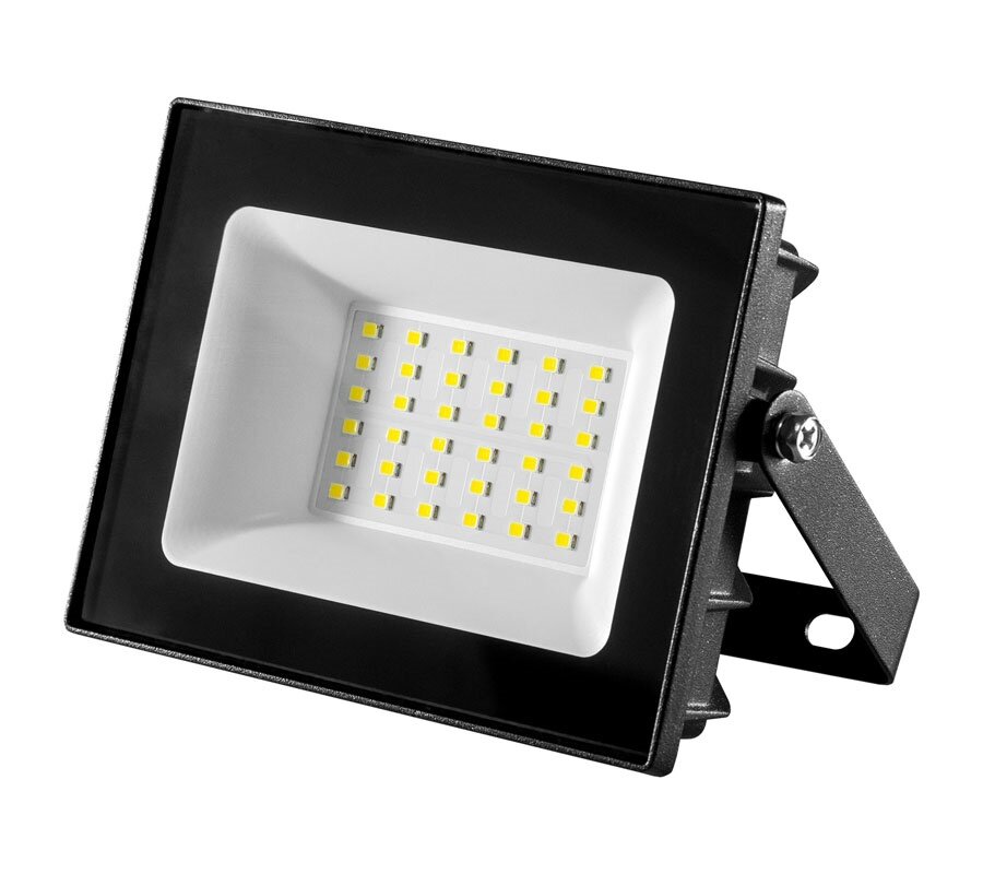 50W ELF-FL-50-Black-W 220V 4000Lm 6500k IP65, Прожектор светодиодный, Чёрный корпус, ELF, Белый холодный