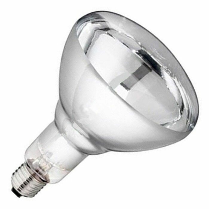 Лампа-термоизлучатель Калашниково ИКЗ 220-250 E27 R127, цвет гофрированной поверхности, белая