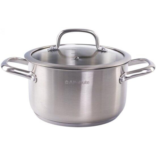 Кастрюля Attribute OPHELIA 3.5 л, 20 см, с крышкой, нерж. сталь (ASO003)