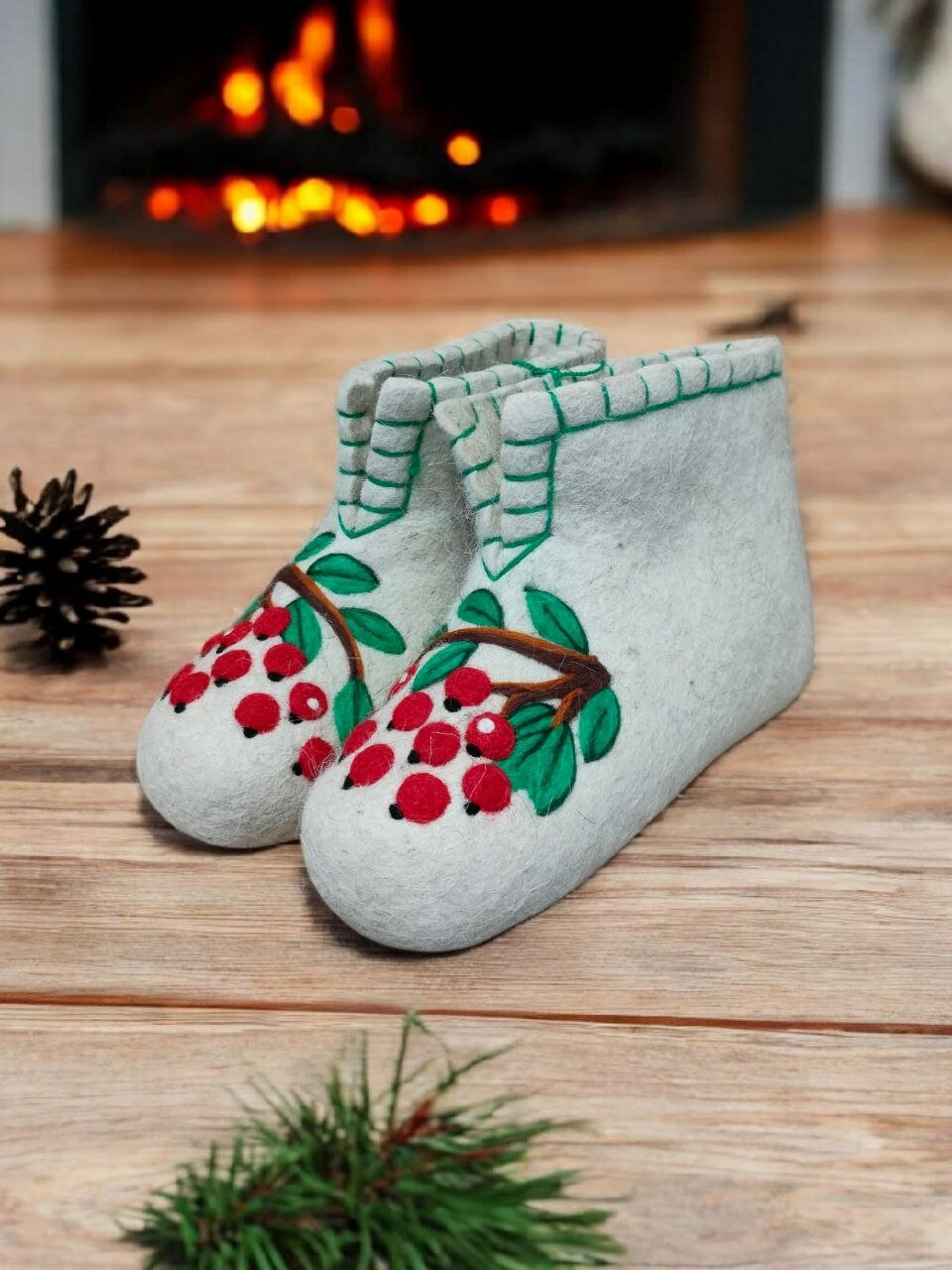 Чувашские валенки ручной работы с вышивкой, из натуральной шерсти