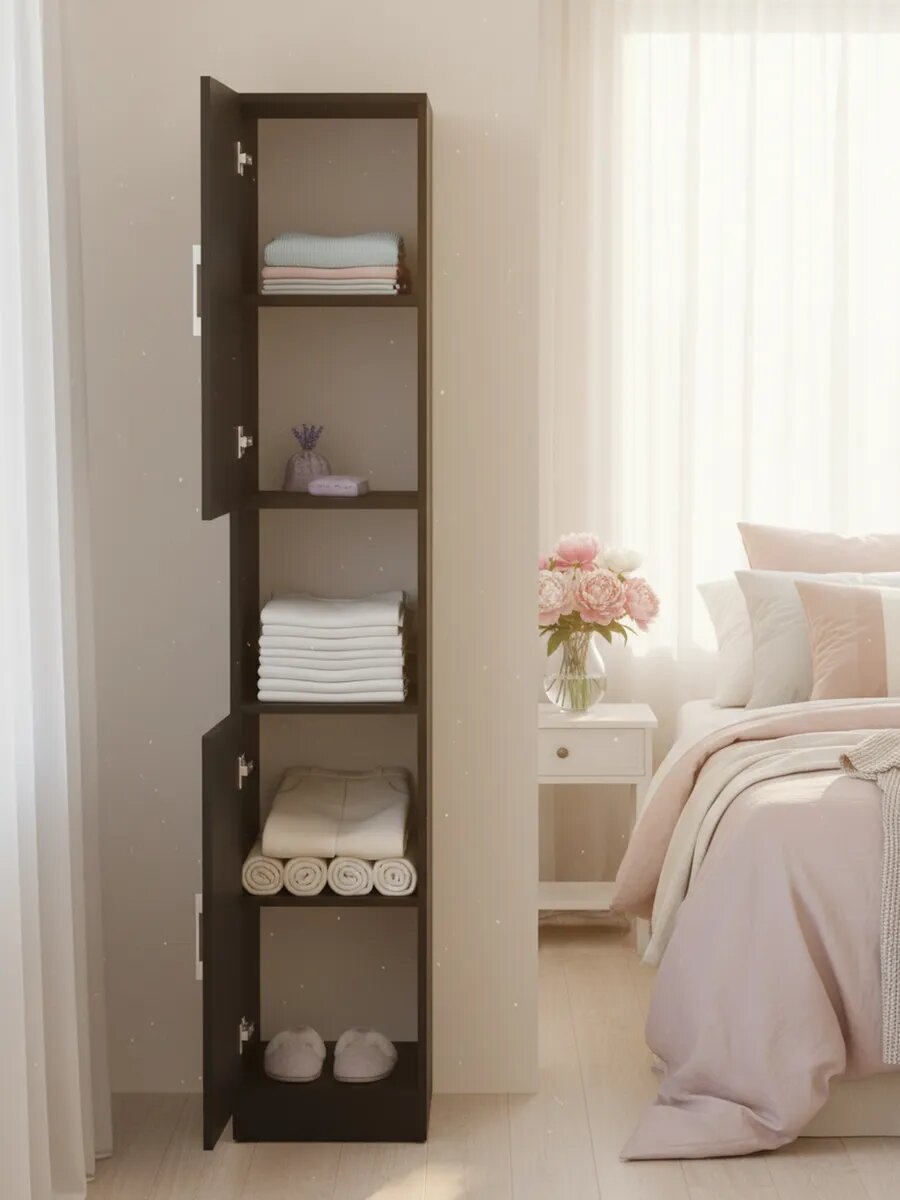 На балкон шкаф пенал FRESTER распашной для одежды с полками, от производителя