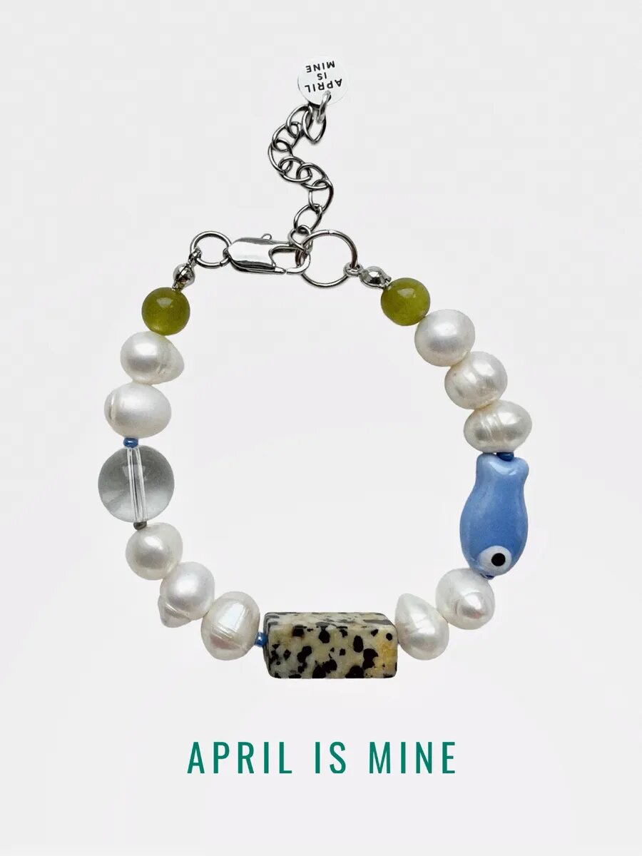 Браслет, керамика, жемчуг культивированный, яшма перепелиная