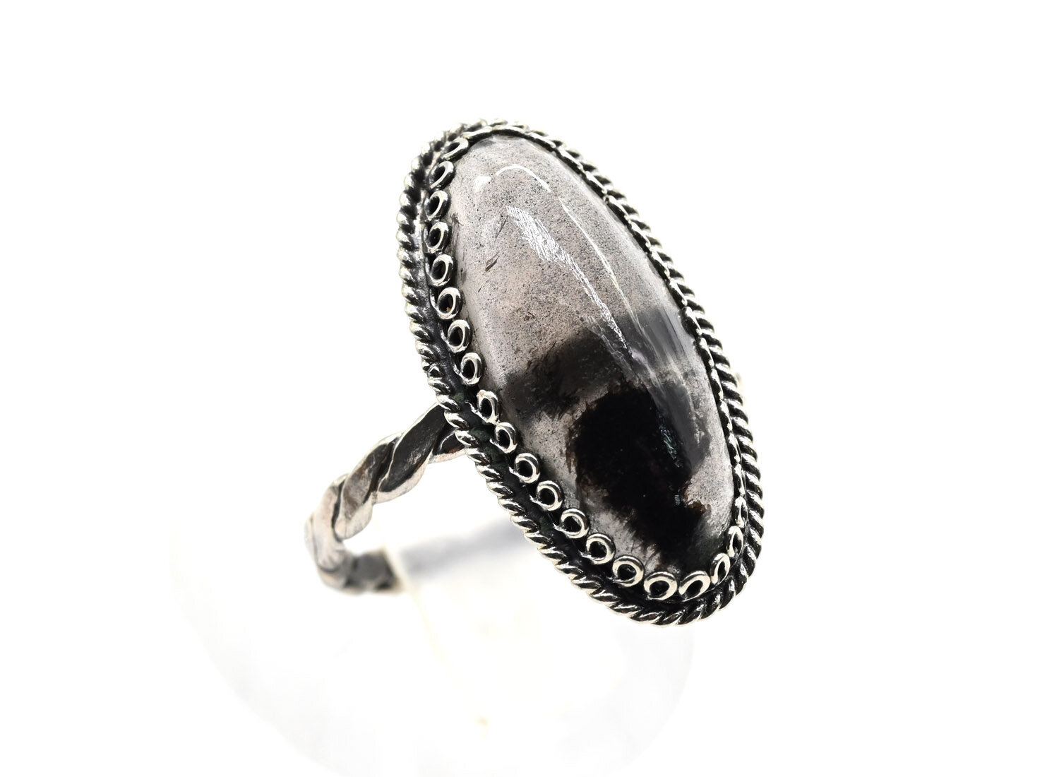 Кольцо, обсидиан