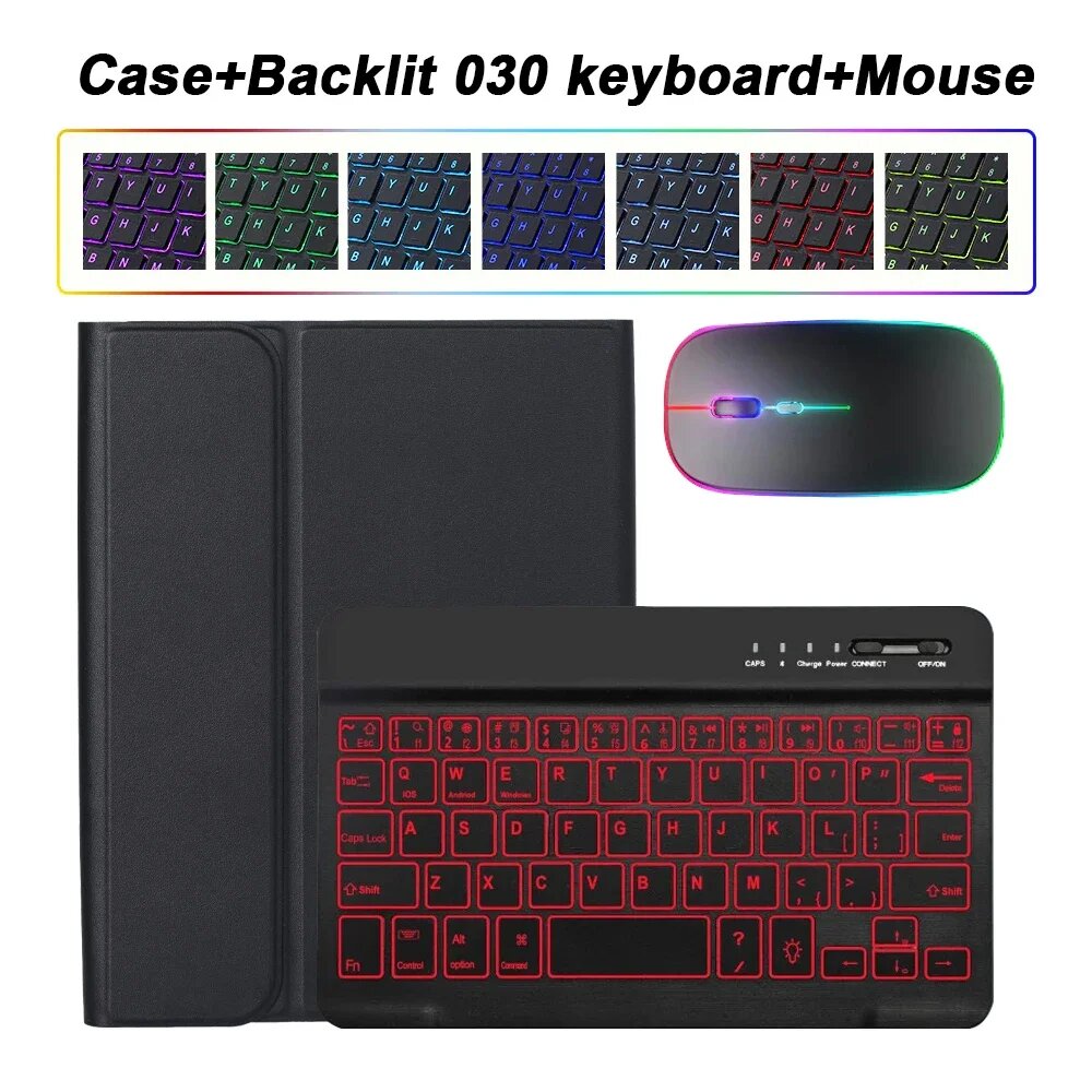 Чехол с клавиатурой HUAIBX для iPad Mini 8,3 дюйма Black Backlit 2, Russian