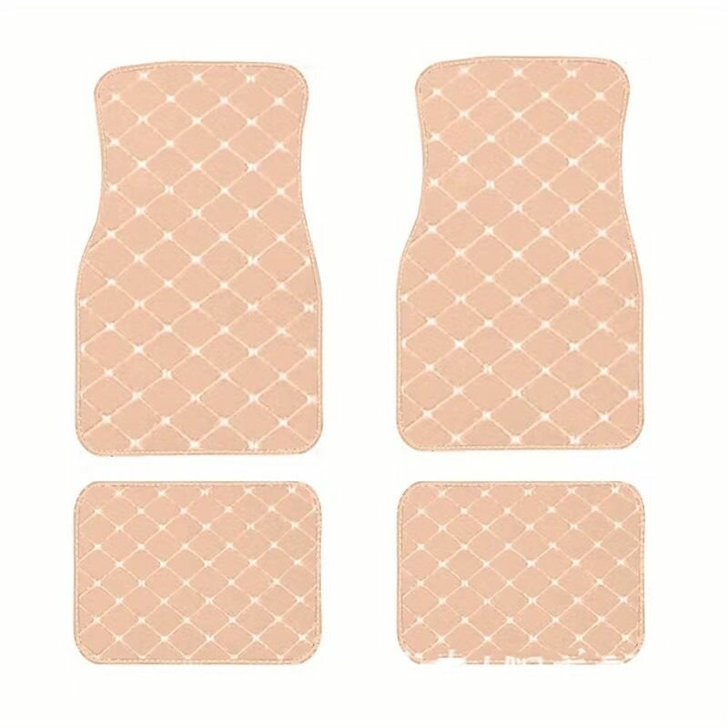 Кожаные Автомобильные Коврики Для Пола,4, бежевый
