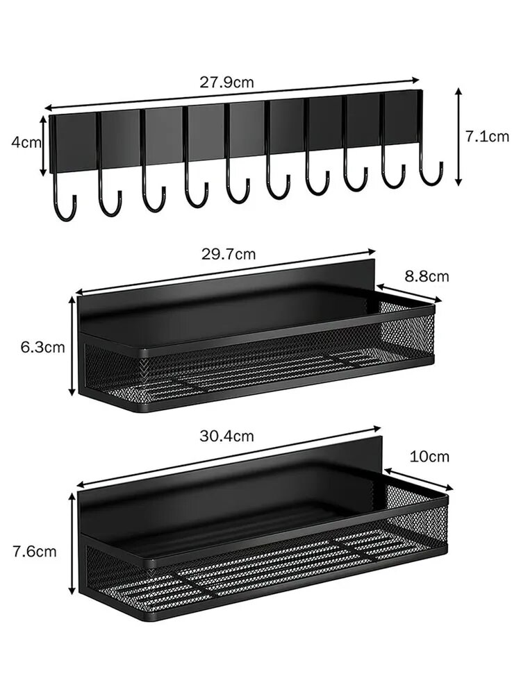 Полка, 9.80х30х8 см, 3 шт.