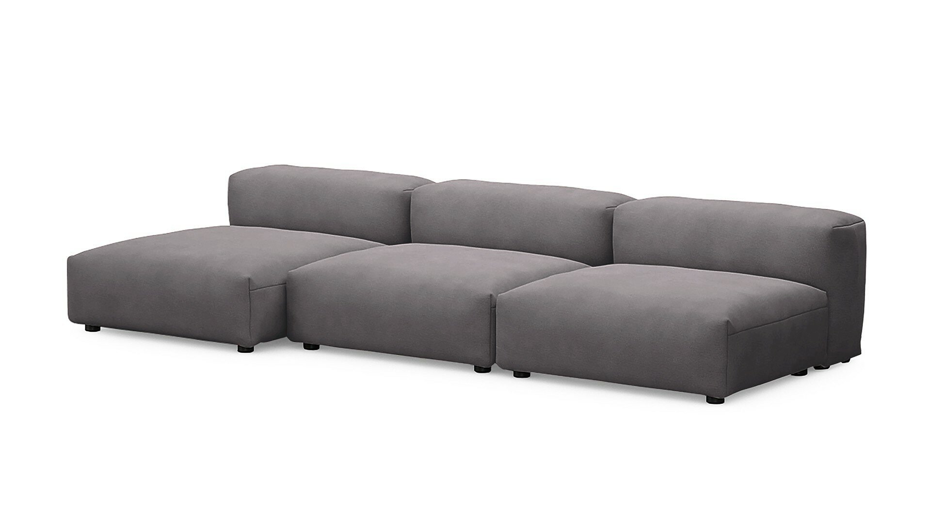 Диван с оттоманкой Фиджи (малый) Velutto 19 NEW 315x137x62 см, серый Велютто, нераскладной GOODFORM
