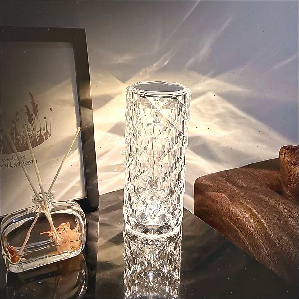 Ночник LED "Кристалл", сенсорный, пульт д/у, встроенный аккумулятор, USB-кабель — фото 1