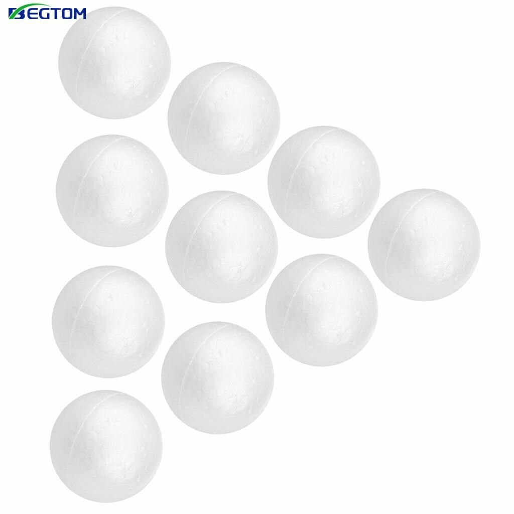 10 белых пенопластовых шариков 80 мм для творчества, декора и детских поделок, легкая основа для фигурок и объемных композиций