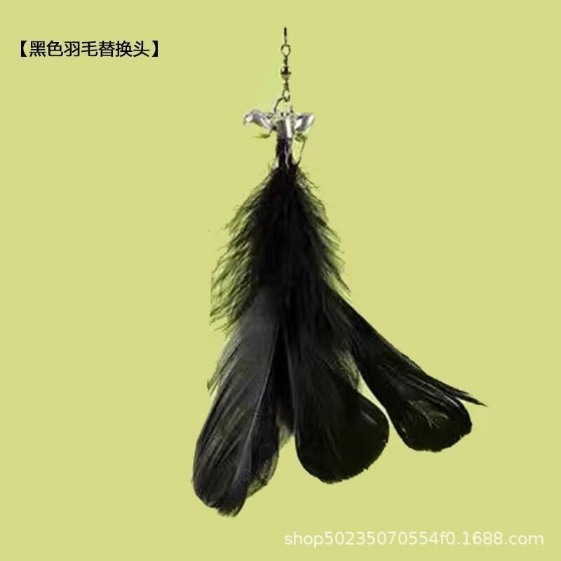 CFA класс деревянная ручка дразнит кошачий палочка перья колокольчики съемная замена голова кошачья игрушка прочная