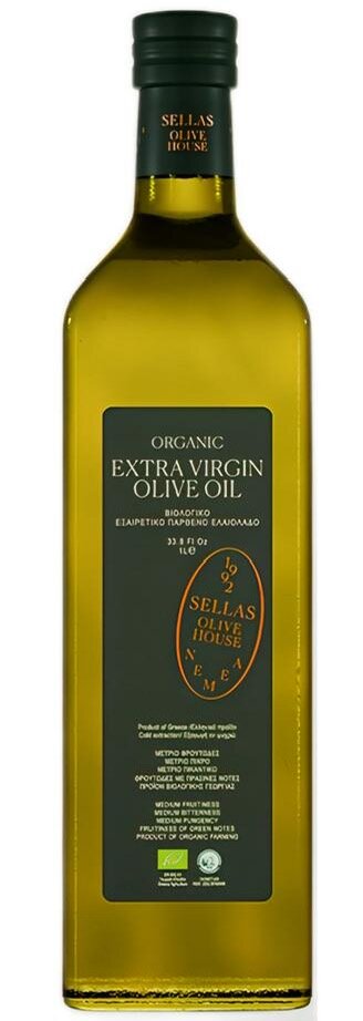 Оливковое масло 1л Sellas Organic (Bio) (Греция, Пелопоннес, органическое, Extra Virgin, стекло)