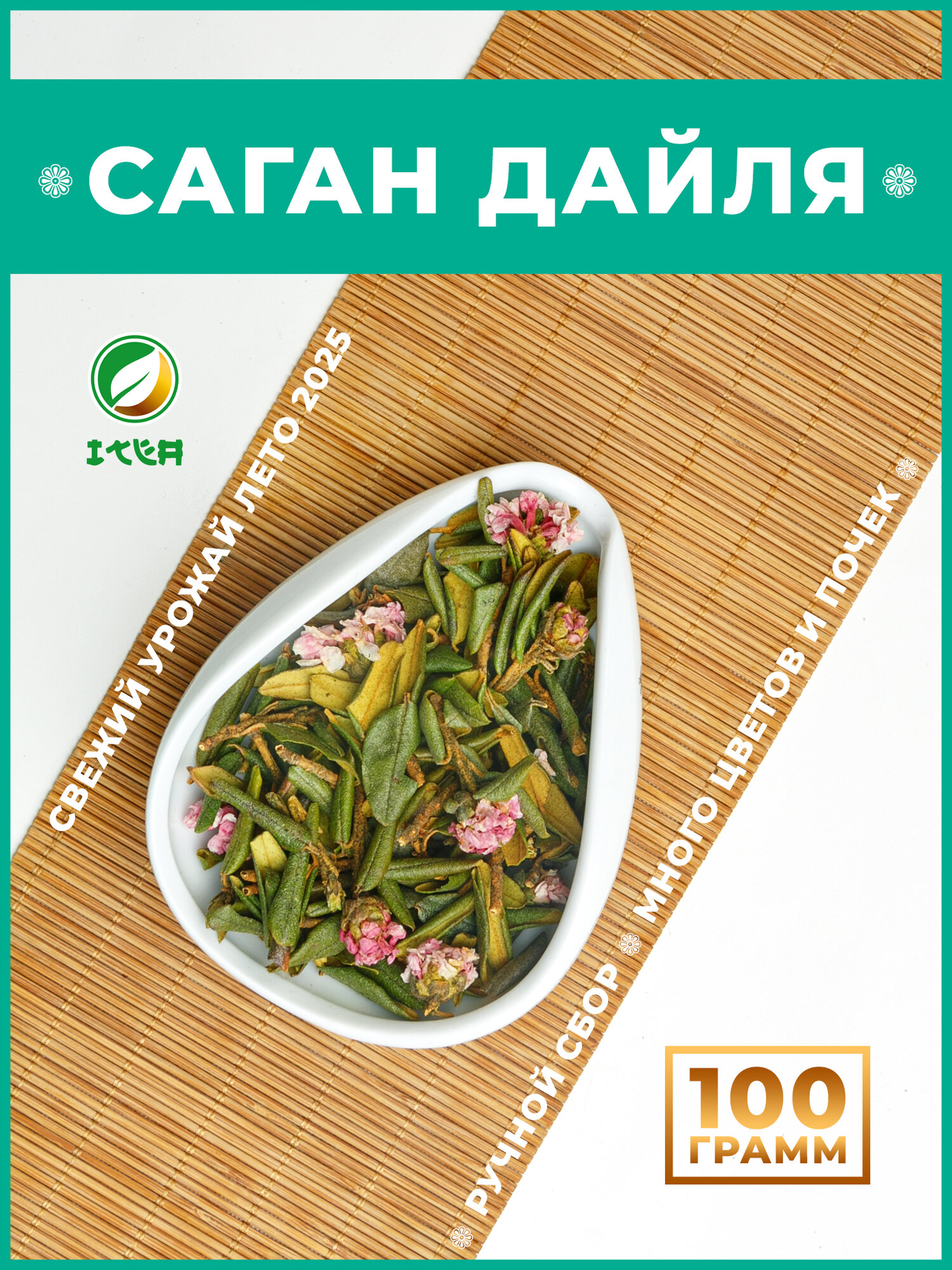 ITEA, Cаган Дайля Травяной Чайный Напиток, 100 гр. Фиточай (Sagan Dalya, Сагандайля, Чай Бурятский из Багульника) подарочный.