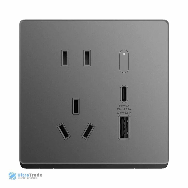 Умная розетка Xiaomi Smart Wall Socket Pro Space Gray (XMZNC01LM)