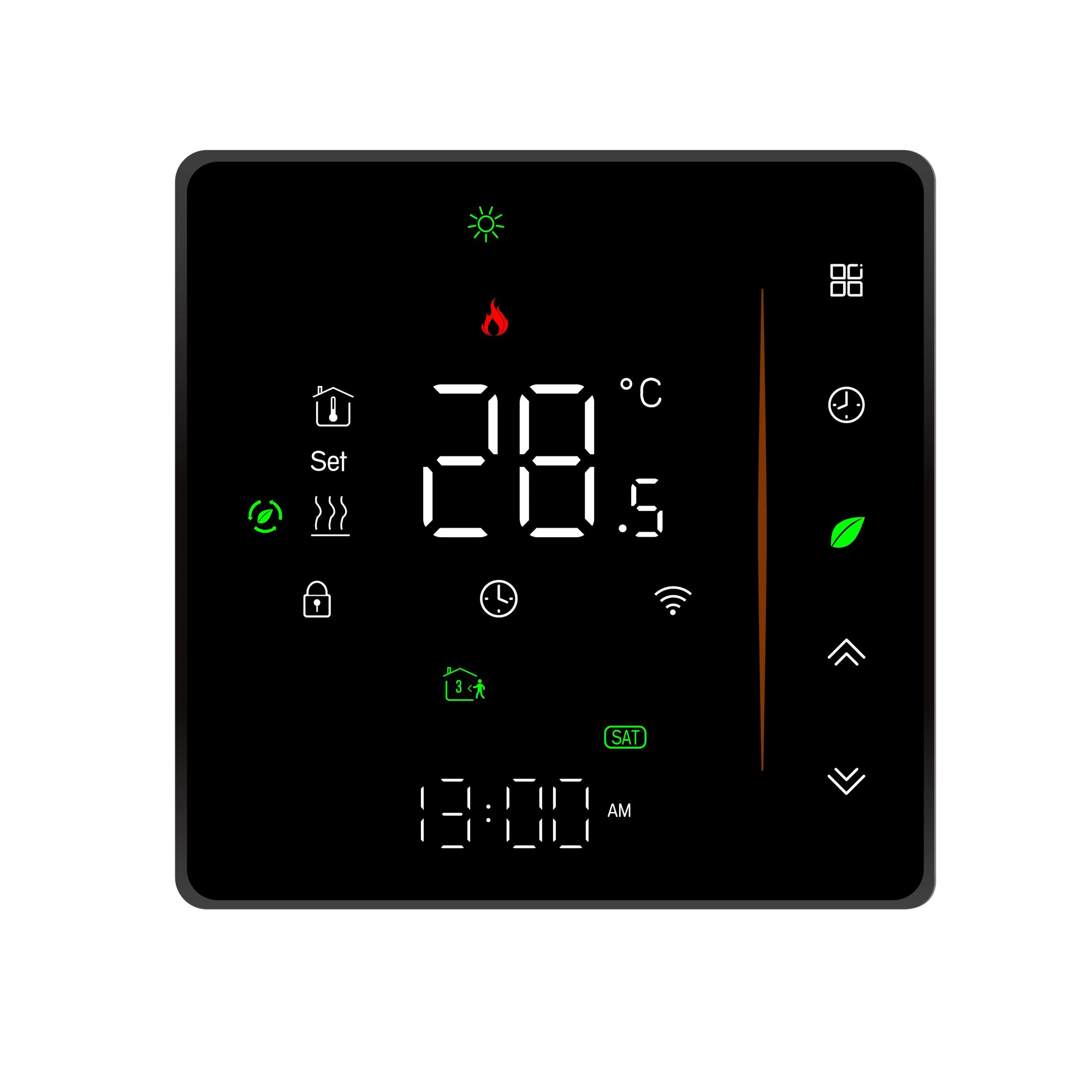 STEEDSMT BHT006GB Умный термостат для пола/стены Black Panel, 220 В, WIFI Control