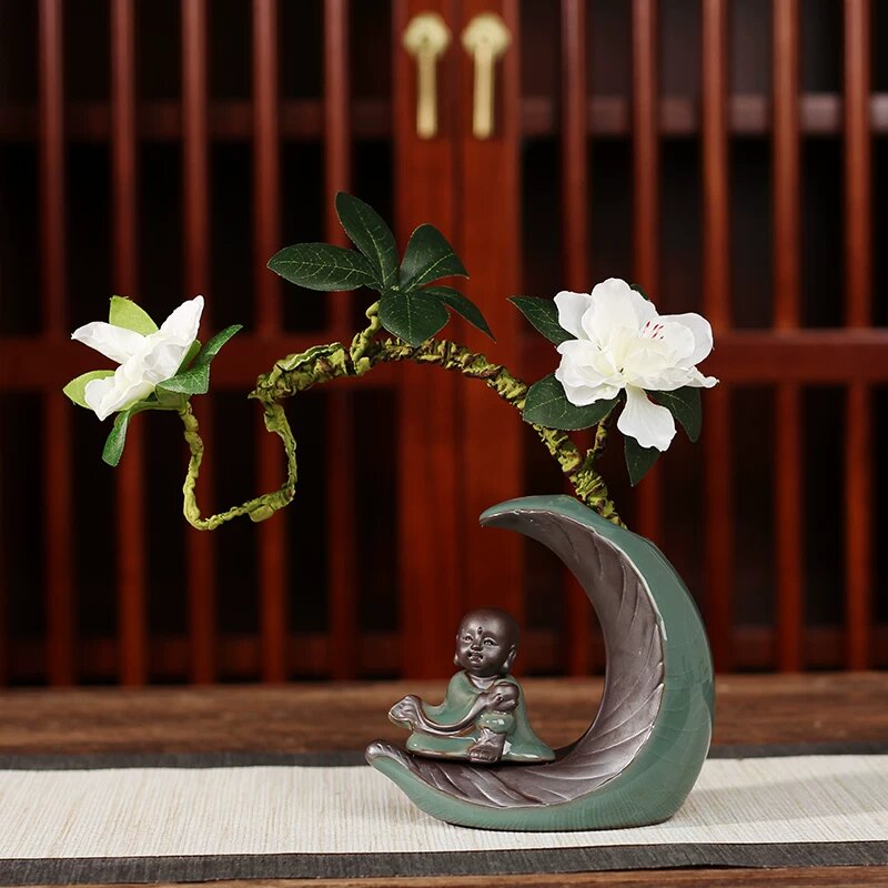 Новая китайская ваза дзен, сухоцветы, декоративные украшения, аксессуары для дома, вход в гостиную, цветочная