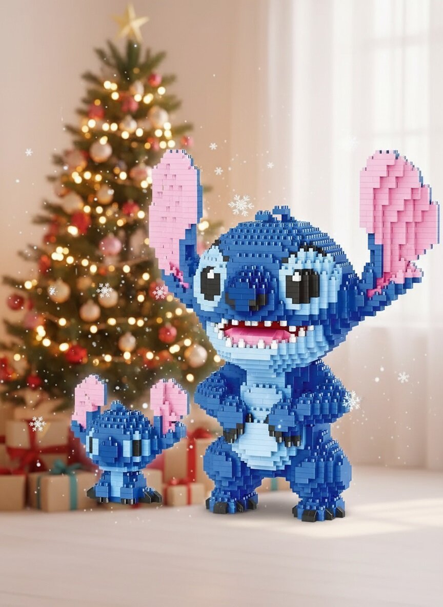 Конструктор 3D из миниблоков Balody LP Лило и Стич взрослый и малыш 2300 элементов - BA200507