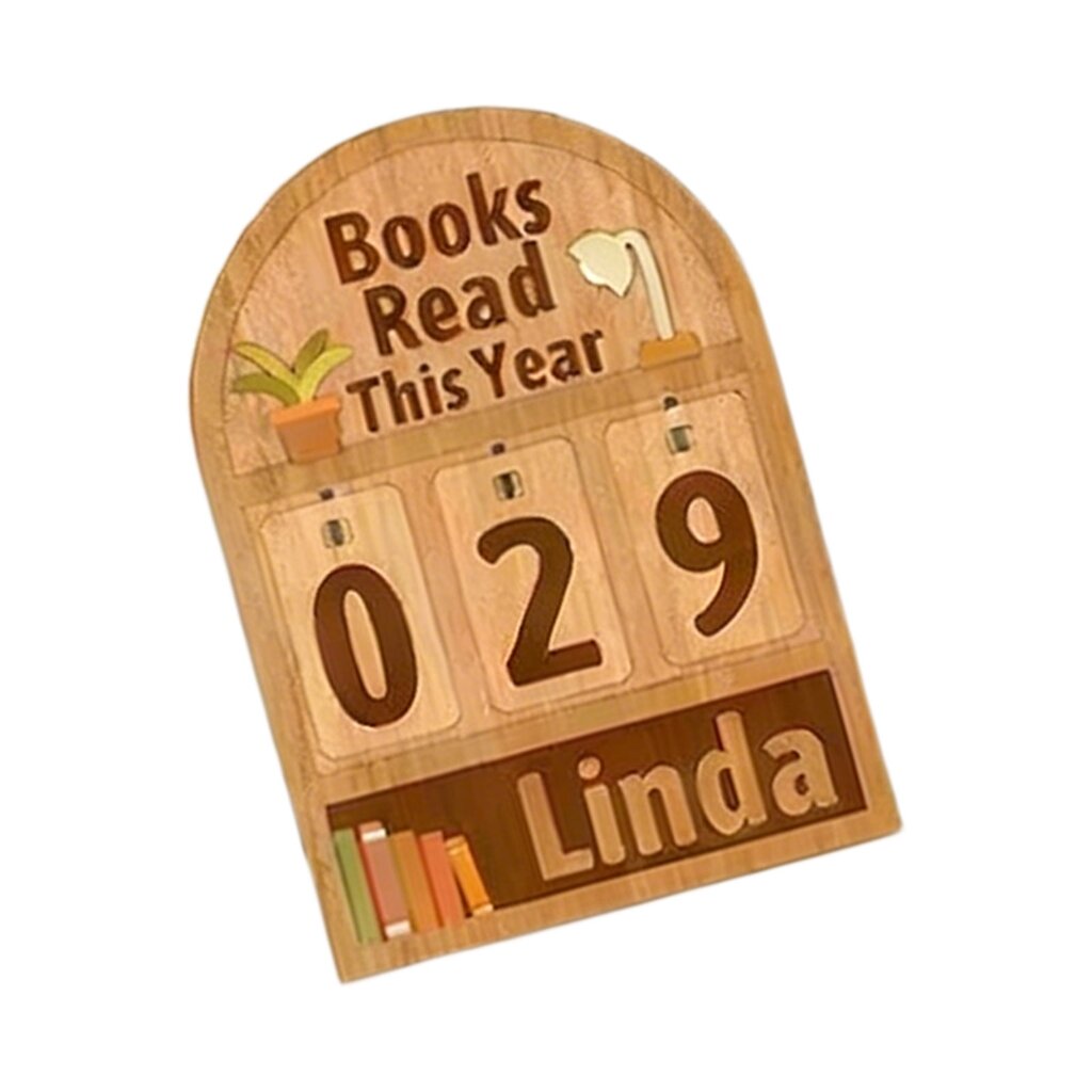 Простой дизайн Деревянный индикатор прогресса чтения Интегрирует трекеры для отслеживания прогресса чтения, используемые в школах, домашних офисах