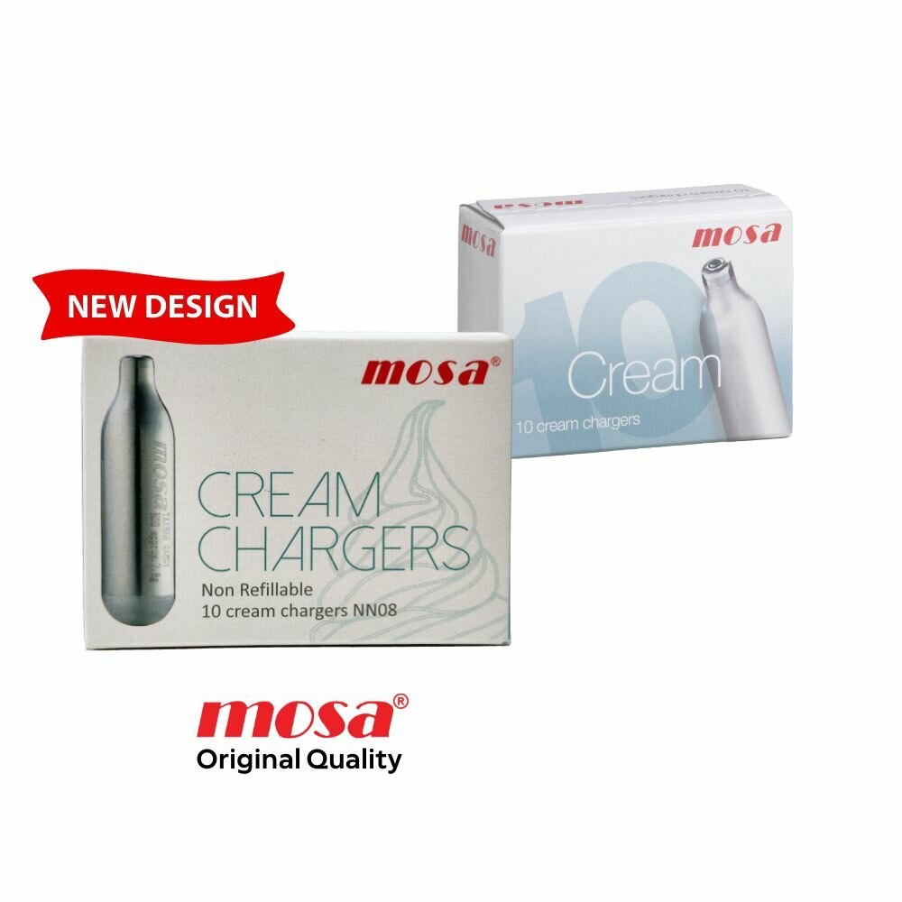 Баллончики для сифона (кремера) 8г N2O для взбивания сливок и кулинарии (уп. 10шт), тм MOSA