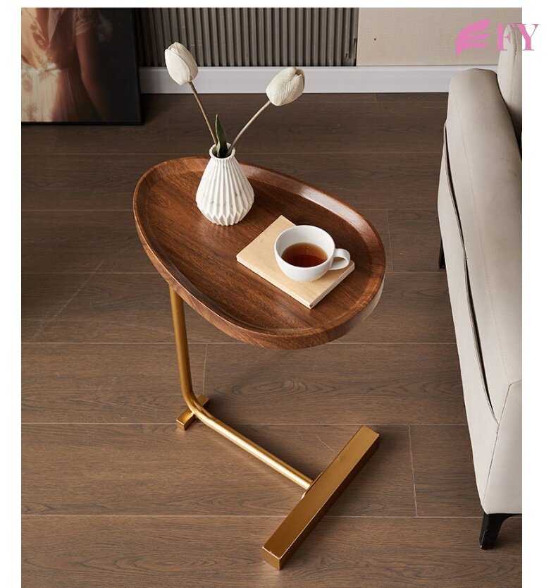 Прикроватная тумбочка, металлическое основание в виде капли, высота 60 см, стол для ноутбука, журнальный столик