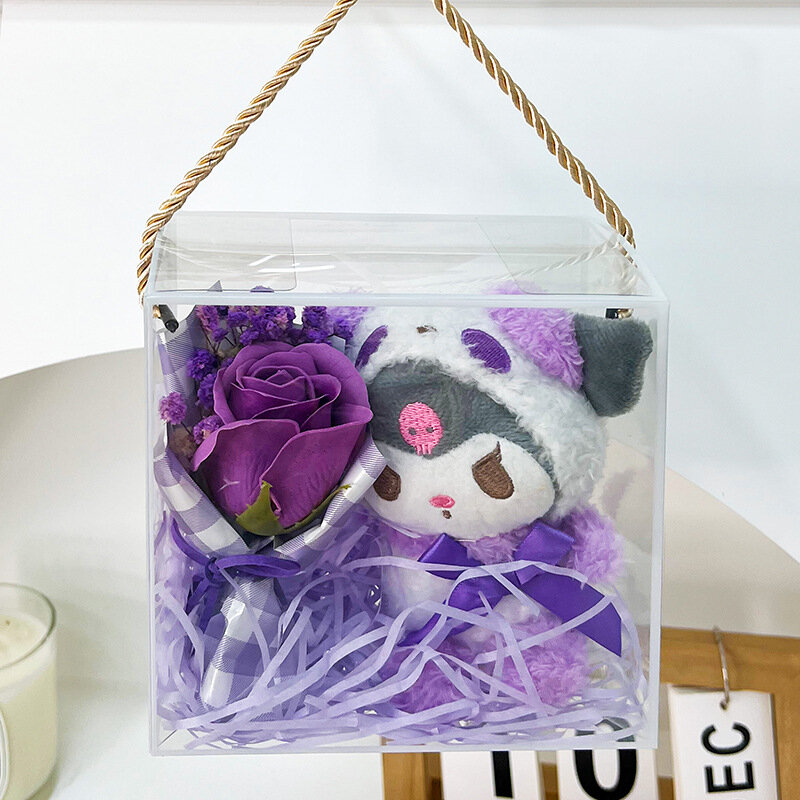 Подарочная коробка Sanrio Kurome из ПВХ, кукольный букет, готовый детский рождественский подарок для подруги и лучшего друга, подарок на день рождения