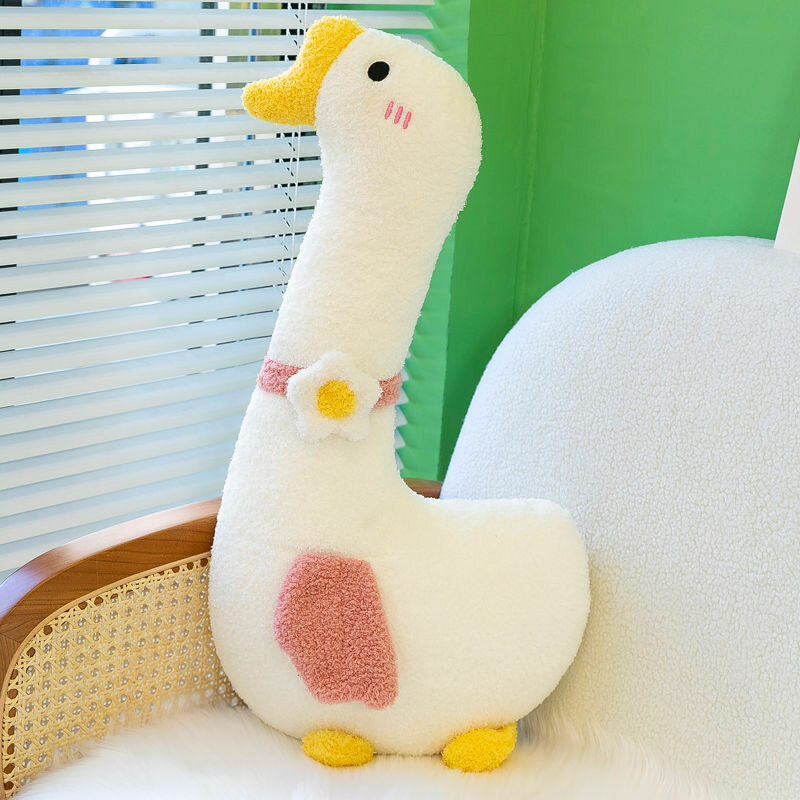 Плюшевая игрушка в виде белого гуся в форме облака, длинный зажим для ножки кровати, большая кукла для сна девочек, идеально подходит в качестве подарка.