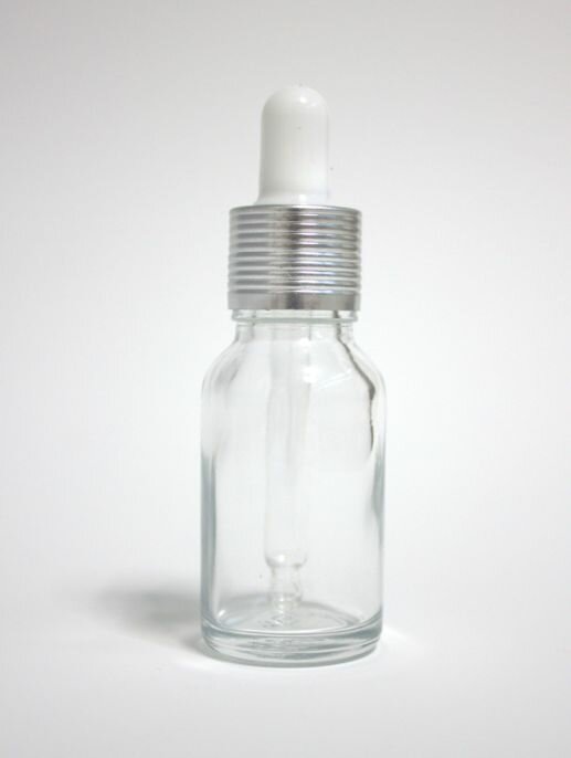 Бутылочка для хранения, с пипеткой, 15 мл, серебристая 1шт