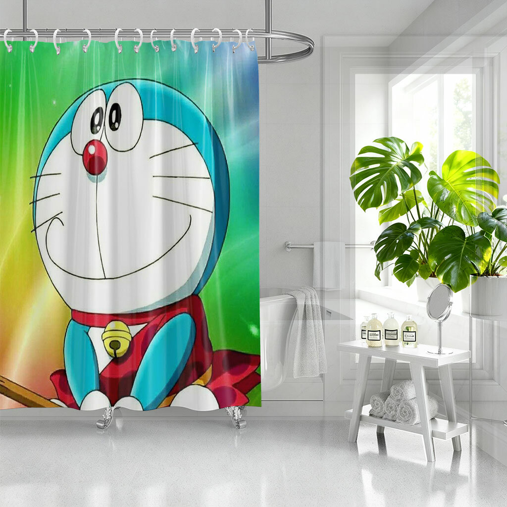 Анимационный принт можно использовать для настройки тканевых занавесок ванной комнаты, высота 180 см, ширина 180 см; Высота 200 см, ширина 200 см, 12 шт, крепкий крюк 666