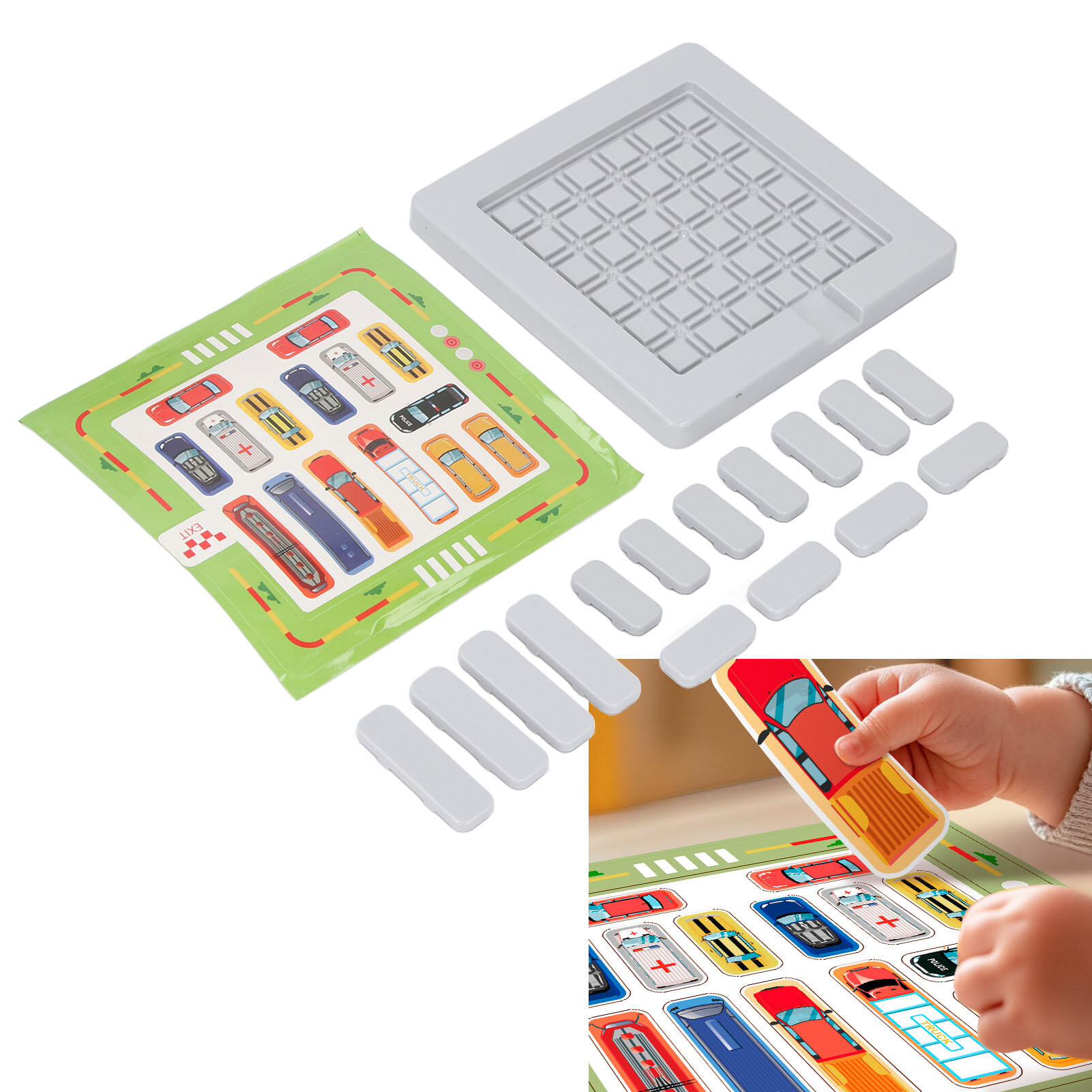 Игрушка лабиринт парковка для детей тренировка логического мышления пазл машинная парковка лабиринт для дома школа пластик размер шасси 16.2x16.2cm 15 машин 1 шасси 1 инструкция 1 стикер