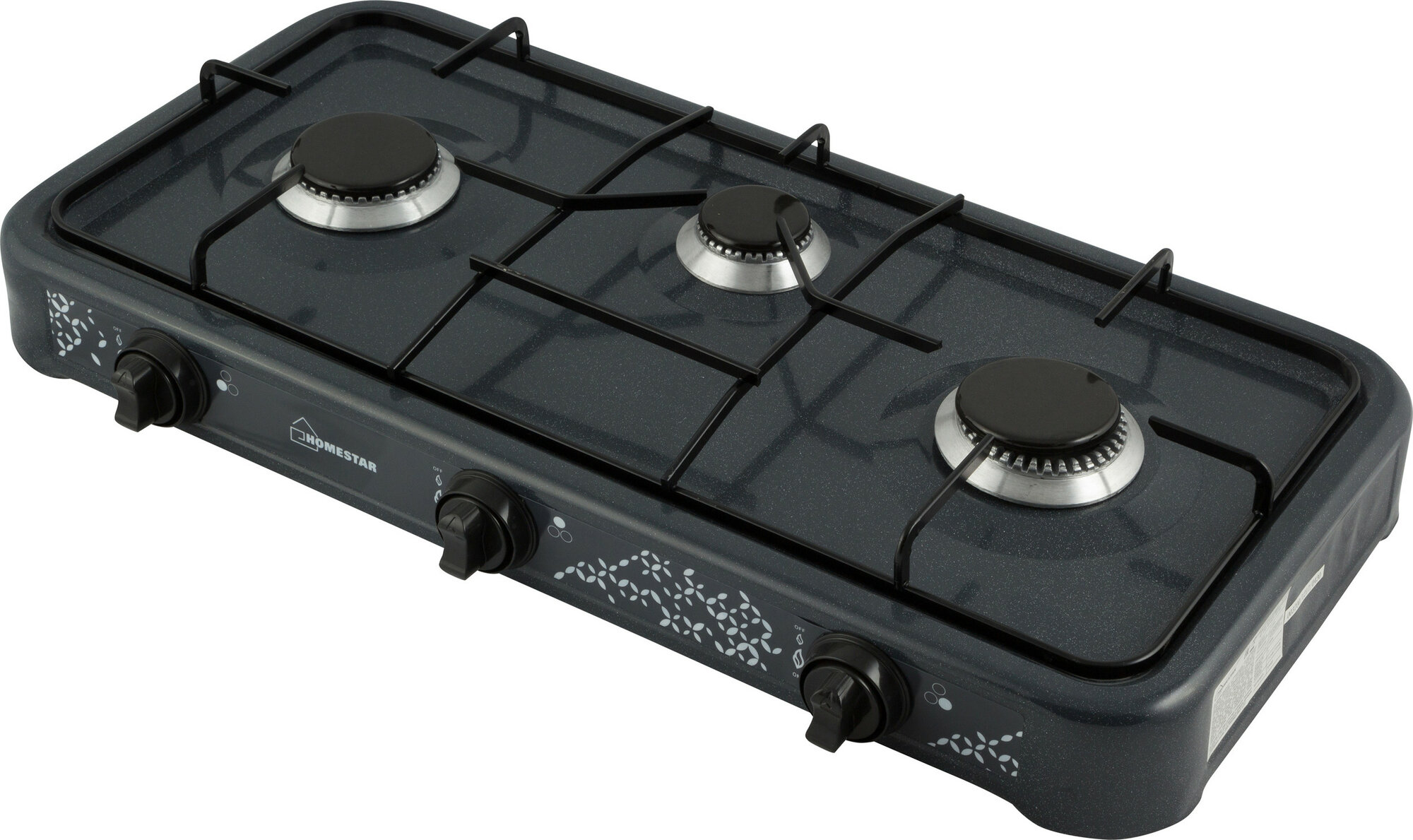 Плитка газовая HOMESTAR HS-1203 3 конфорки черная