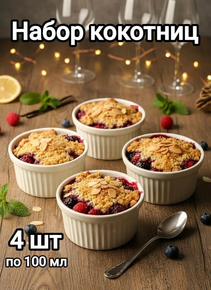 Кокотница 0.100 л, 4 шт